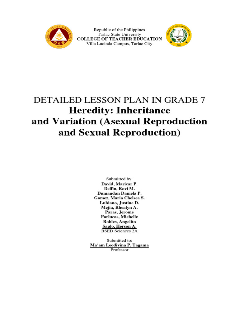 Grade 7 Science Lesson Plan | PDF | Reproduction | Sexual Reproduction