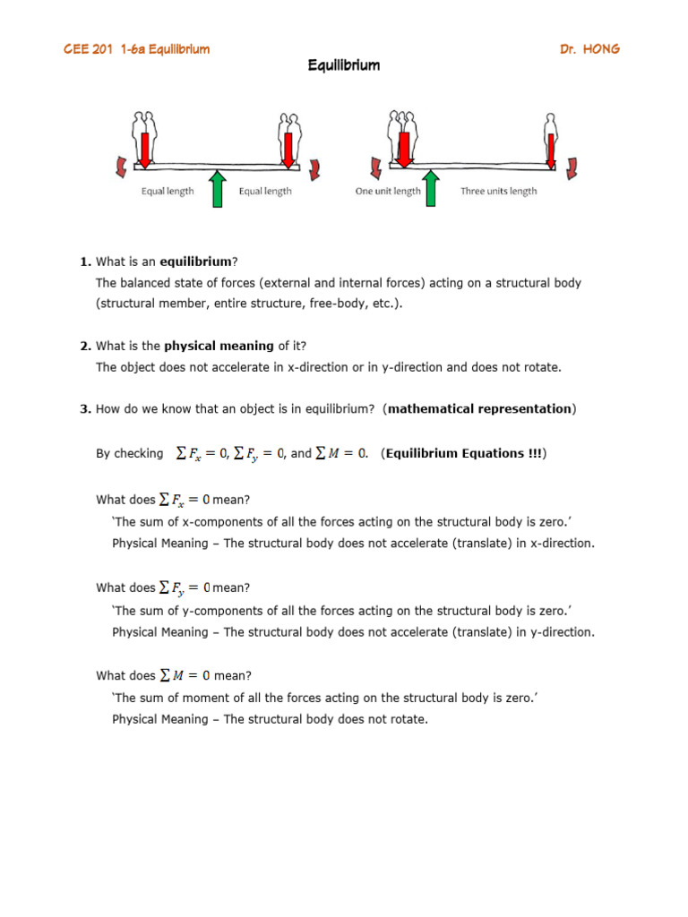 Equilibrium CONCEPTS | PDF | Force | Mechanics
