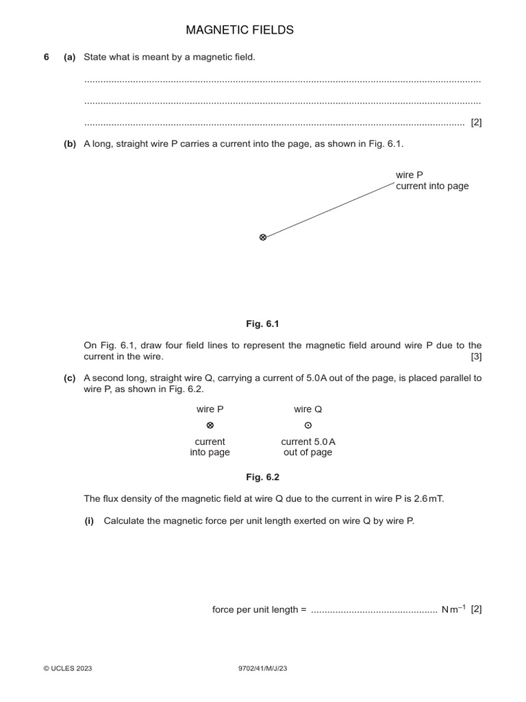 MAGNETIC FIELDS Questions | PDF | Electromagnetic Induction | Inductor