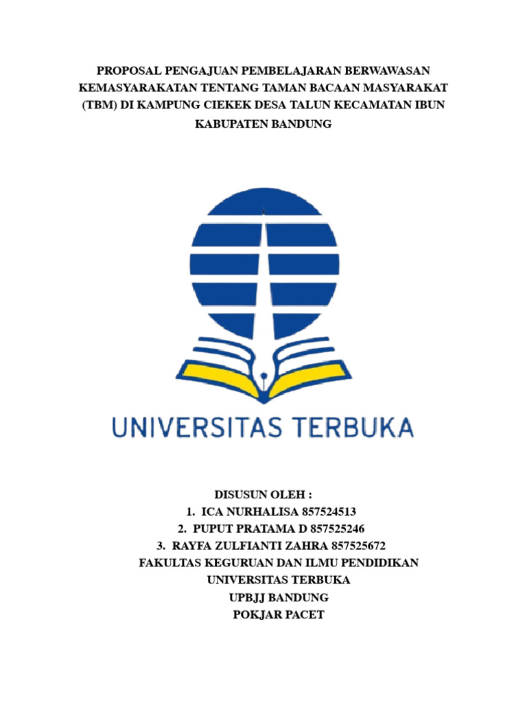 Proposal Pengajuan PBK | PDF