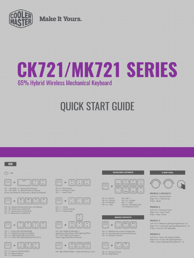 Quick Start Guide - CK721 & MK721 | PDF
