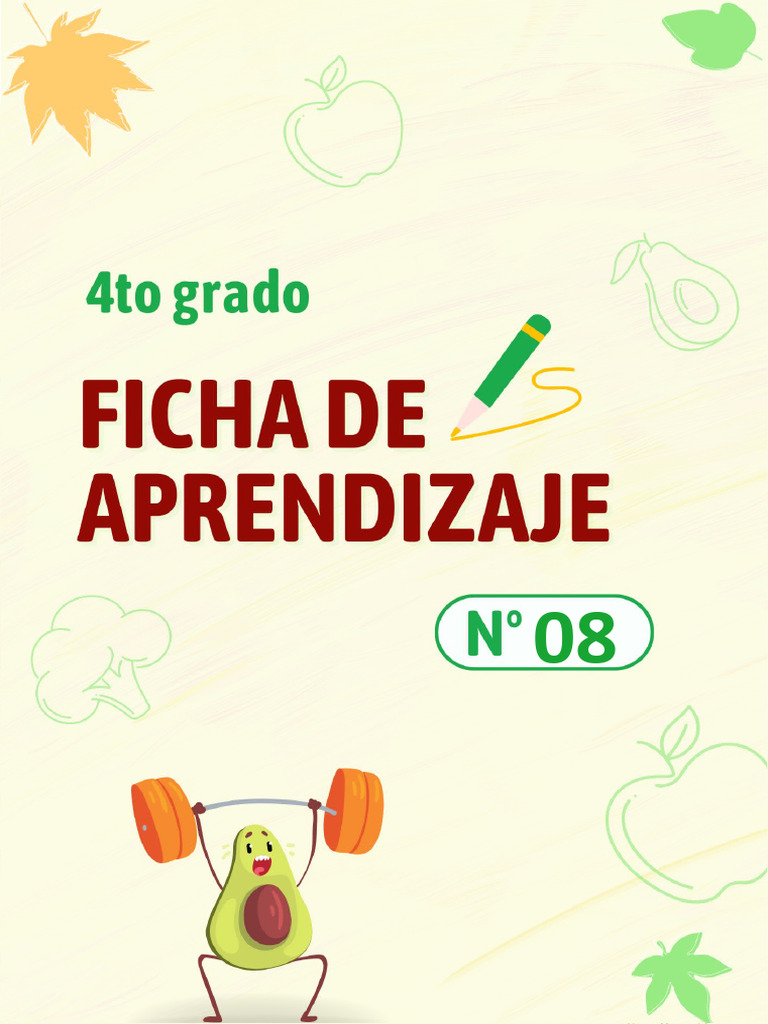 FICHA DE APRENDIZAJE N°8 - Un 2 - Sem 2 - 4TO GRADO | PDF | Batata | Patata