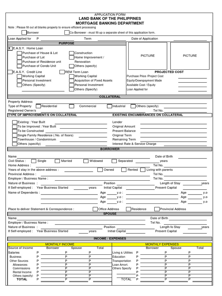 MBD Form | PDF | Loans | Mortgages