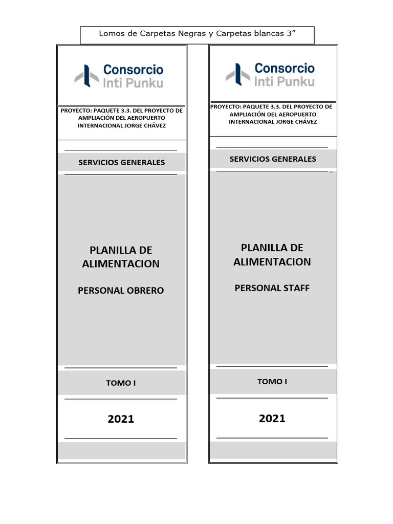 Lomos Toda Medida De Carpetas Pdf