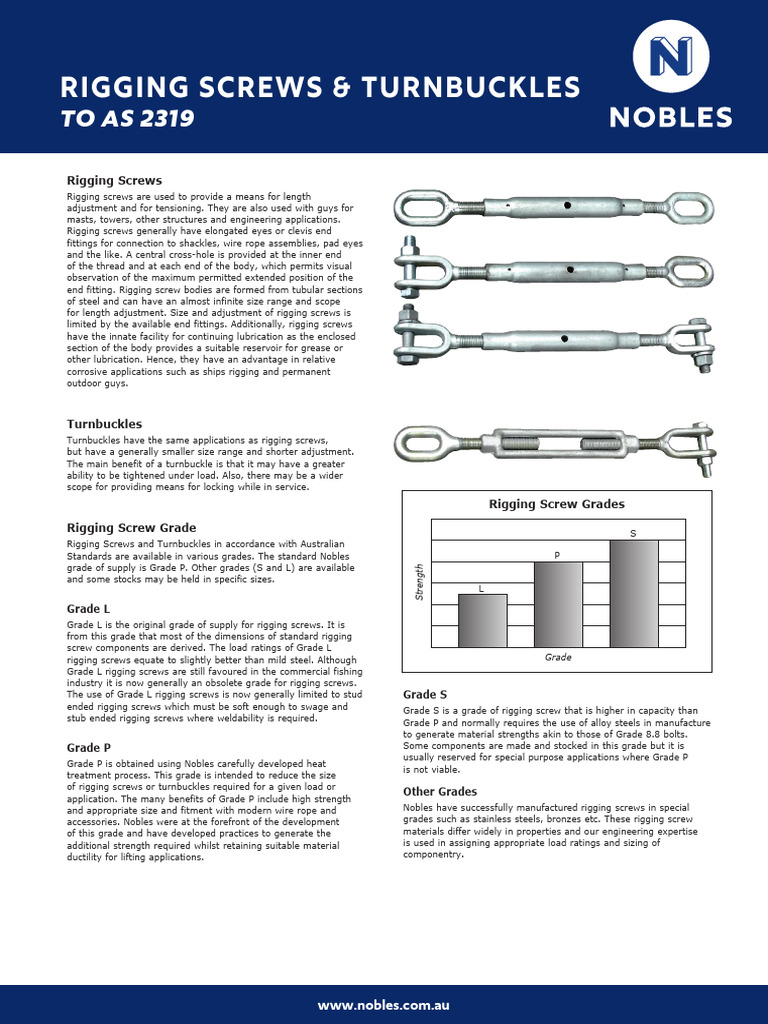 Rigging Screws and Turnbuckles | PDF | Screw | Steel
