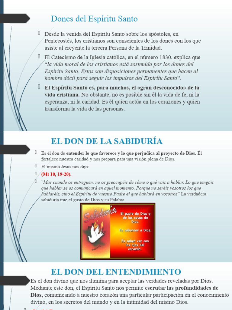 Dones y Frutos del Espíritu Santo | PDF | Fruto Del Espiritu Santo ...