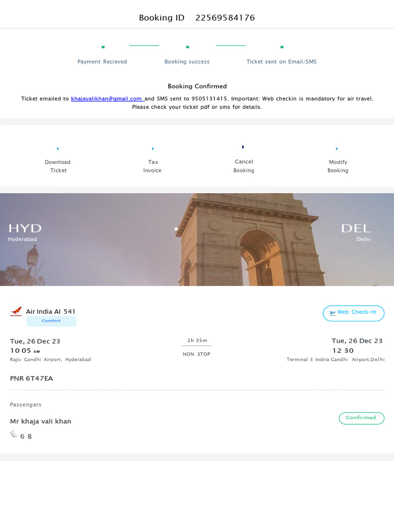 Hyd - Newdelhi | PDF | Payments