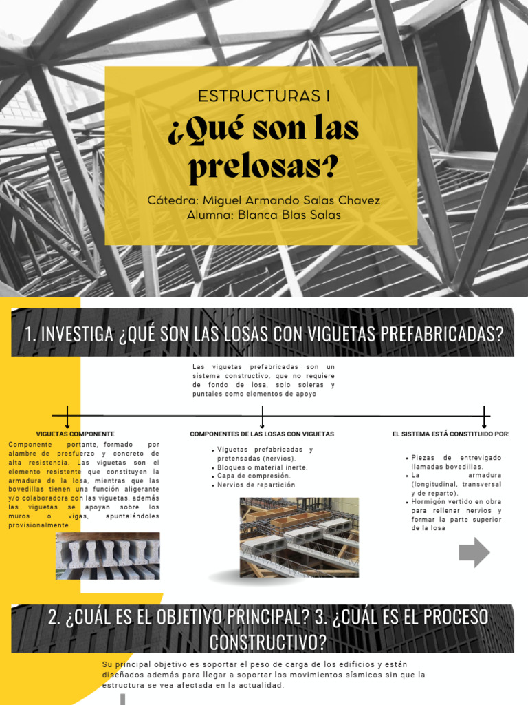 Prelosas y Viguetas: Guía Completa | PDF | Hormigón | Ingeniería de ...