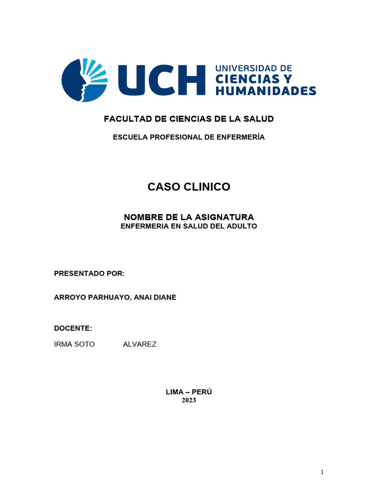 Modelo Caso Clinico Uch | Descargar gratis PDF | Medicina CLINICA | Especialidades Medicas