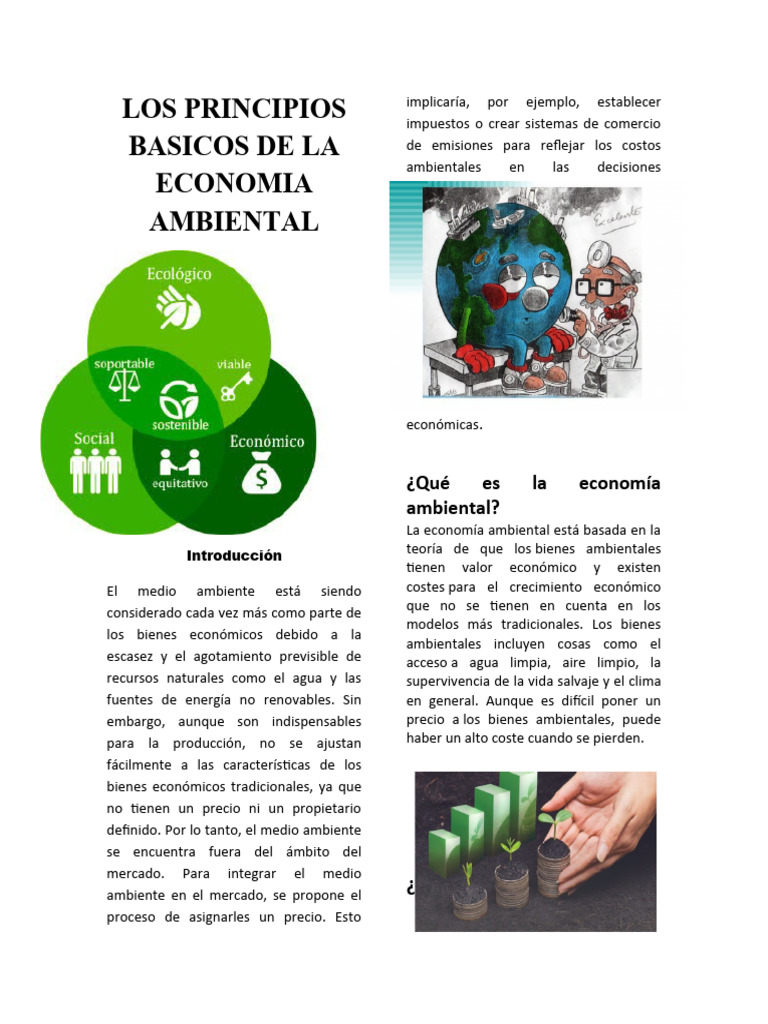 Los Principios Basicos de La Economia Ambiental | PDF | Energía renovable | Entorno natural