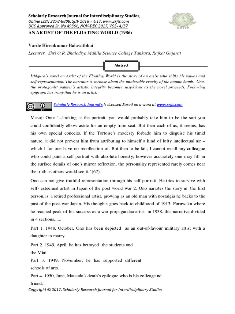 AN ARTIST OF THE FLOATING WORLD (1986) | PDF