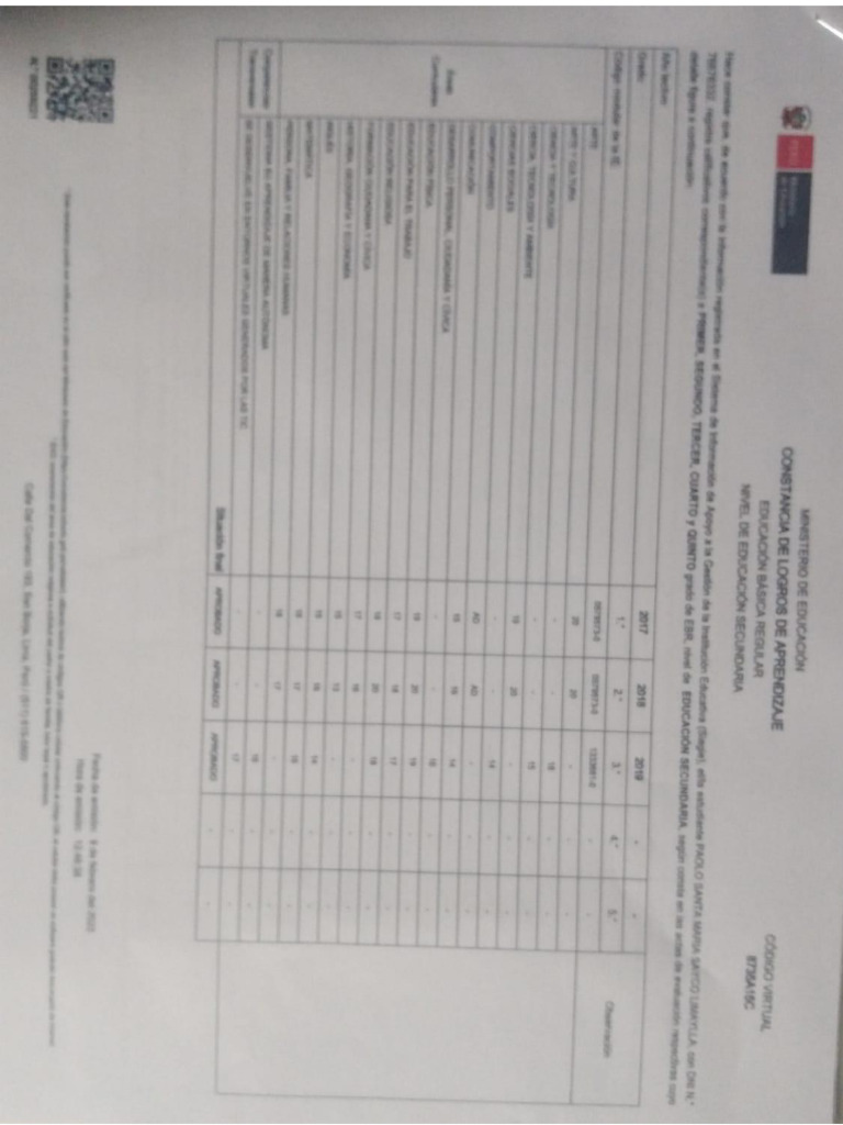 Certificado de Estudios MISHELL | PDF