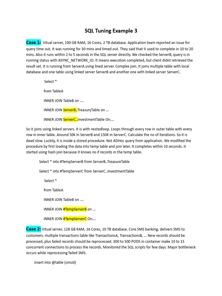 SQL Tuning Examples 3 | PDF | Database Index | Microsoft Sql Server