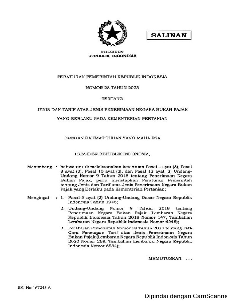PP Nomor 28 Tahun 2023 | PDF