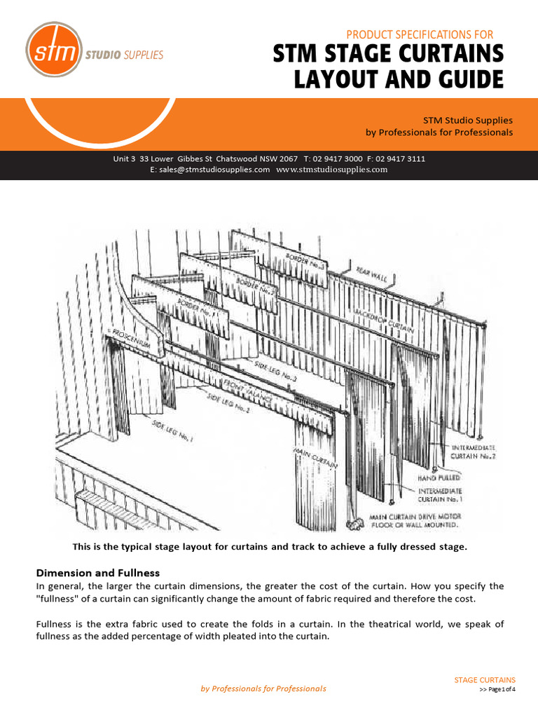 Stage Curtains Layout and Specifications | PDF | Components