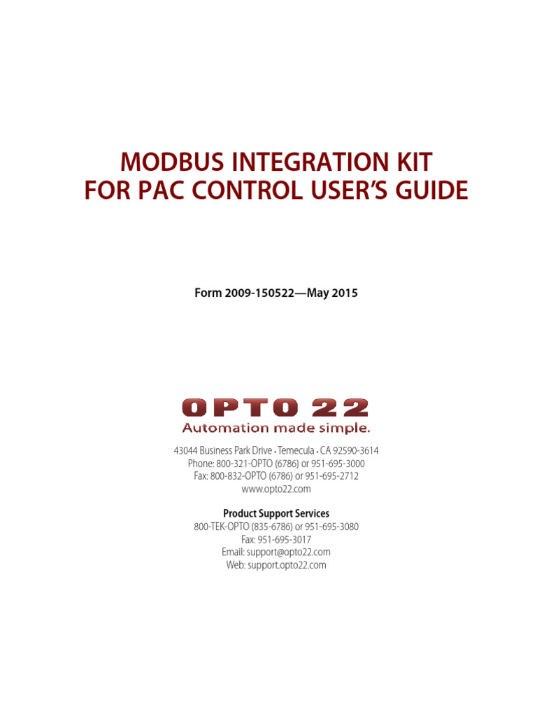 2009_Modbus_Int_Kit_for_PAC_Control_Users_Guide | PDF | Parameter (Computer Programming) | Computing