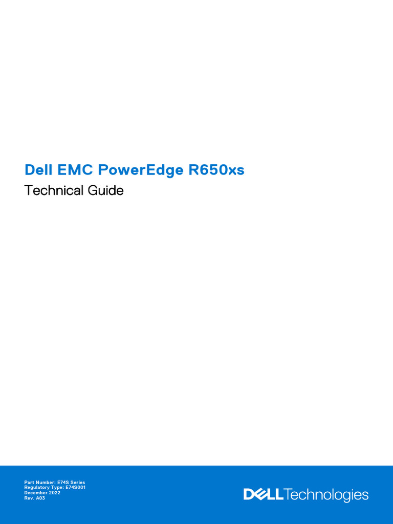 Dell Emc Poweredge r650xs Technical Guide | PDF | Solid State Drive ...