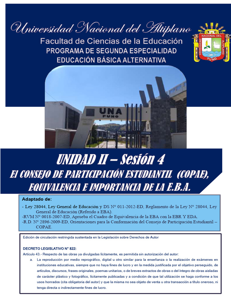 El COPAE, Equivalencia de La EBA Con La EBR y EDA e Importancia - Semana4 | PDF | Elecciones ...