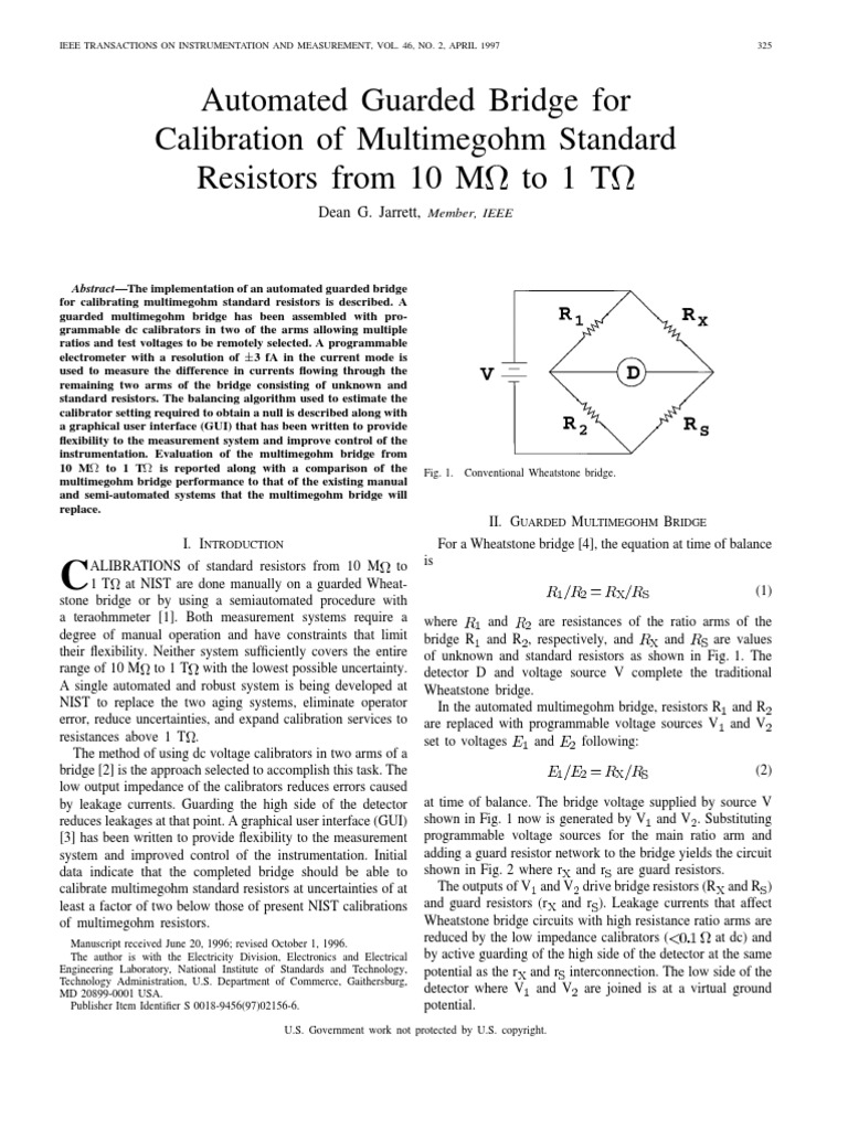 NIST Wheat Stone Bridge | PDF | Resistor | Calibration