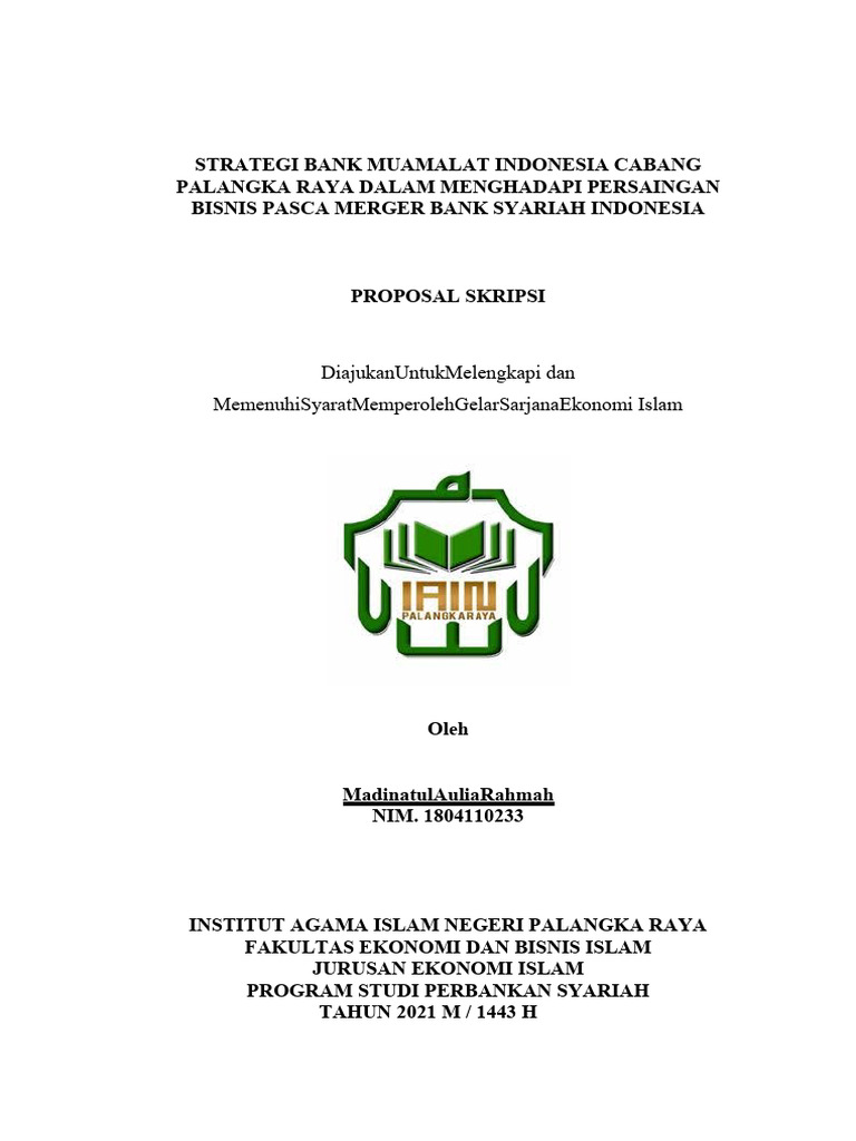 Proposal Penelitian Perbankan Syariah | PDF