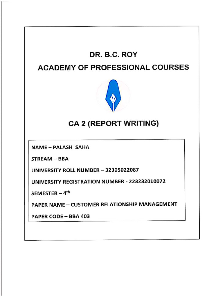 BBA403 - Palash Saha | PDF