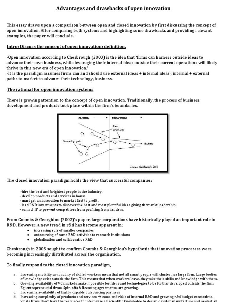 Open Innovation: Benefits and Drawbacks | PDF | Research And ...