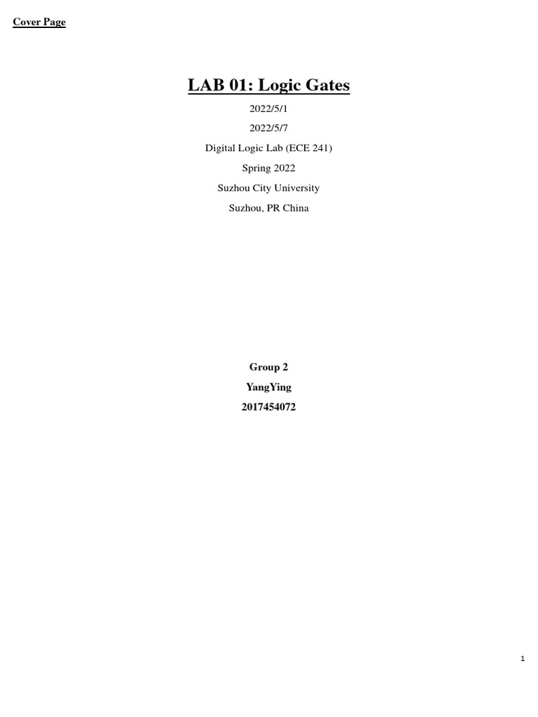 Digital Design Report | PDF | Logic Gate | Boolean Algebra Digital Design Report | PDF | Logic Gate | Boolean Algebra