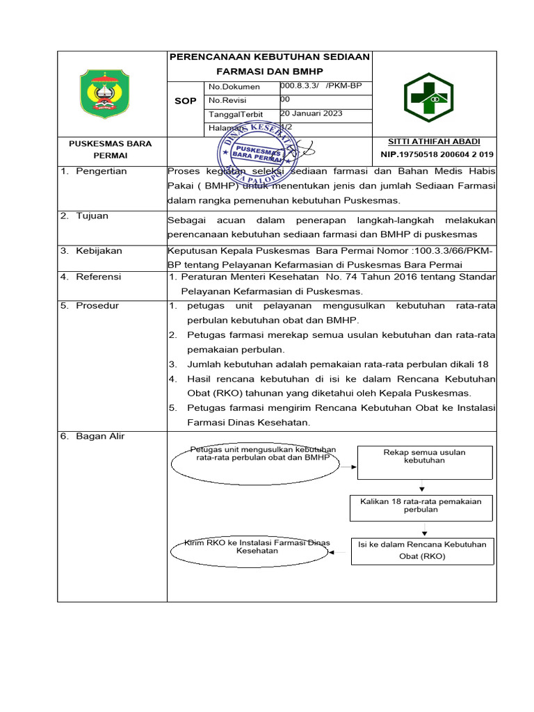 Perencanaan Kebutuhan Sediaan Farmasi Dan BMHP | PDF | Pengembangan Diri