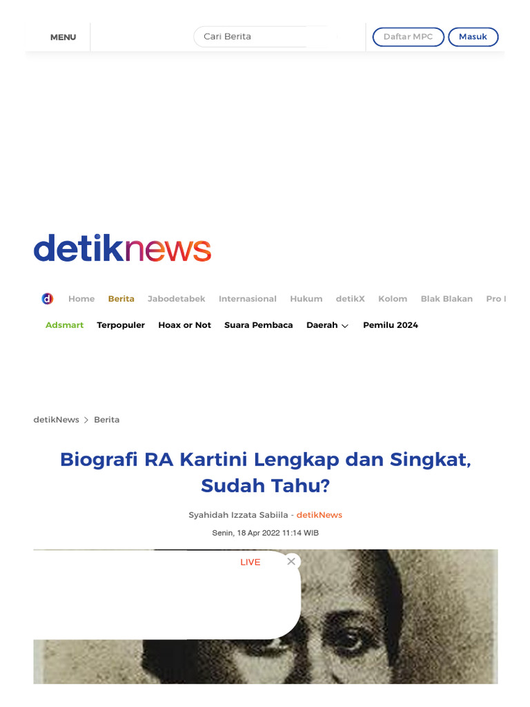 Biografi RA Kartini Lengkap Dan Singkat, Sudah Tahu | PDF