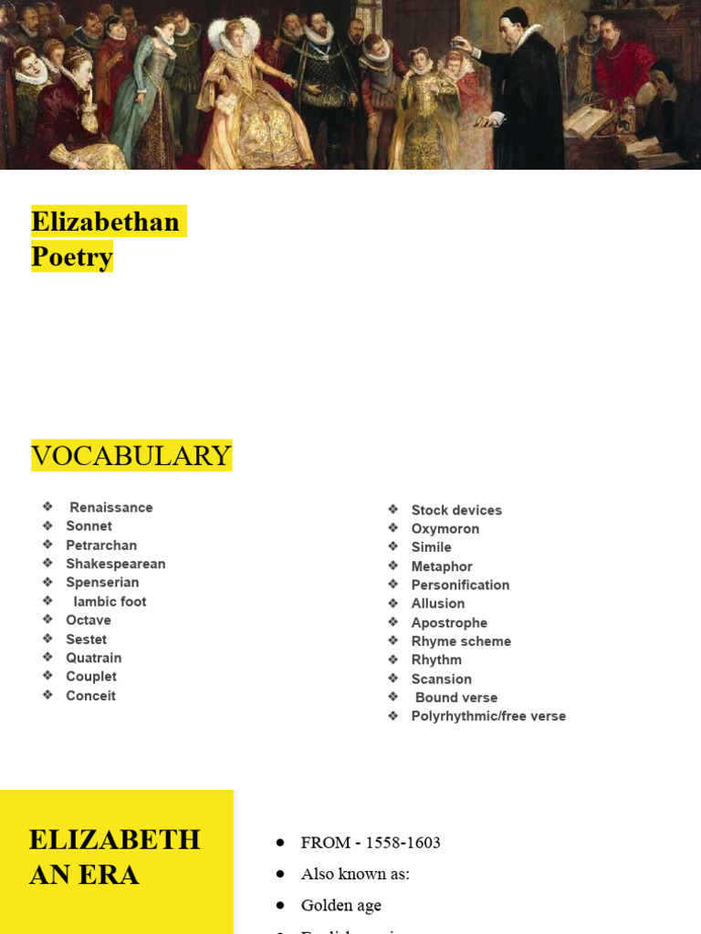 Elizabethan Period | PDF | Sonnets | Poetry