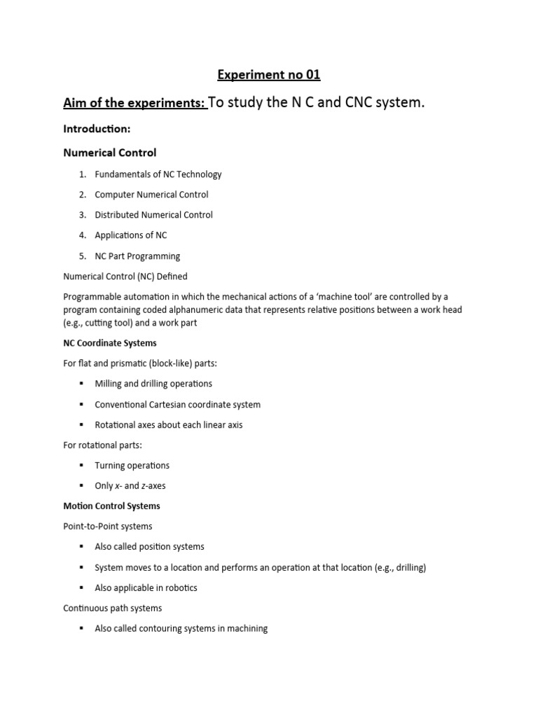 Exp No 1 | PDF | Numerical Control | Computer Engineering