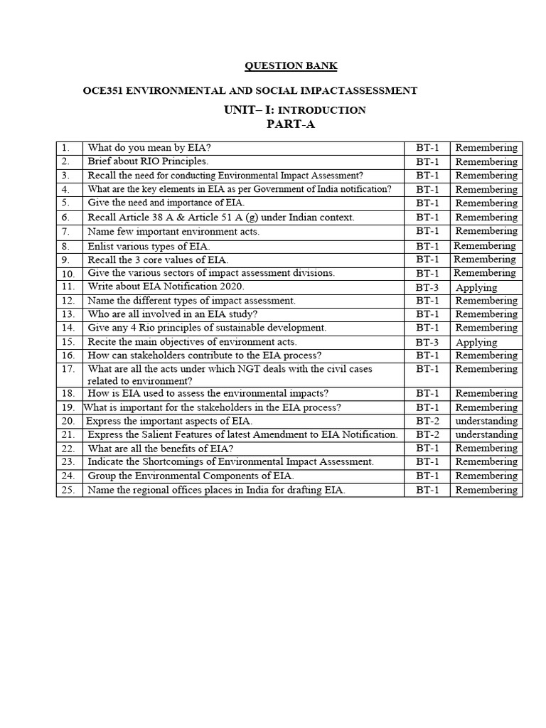 Environmental-And-Social-Impact-Assessment QB | PDF | Environmental Impact Assessment ...