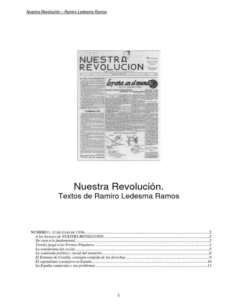 ramiro-ledesma-nuestra-revolucion | PDF | España | Comunismo