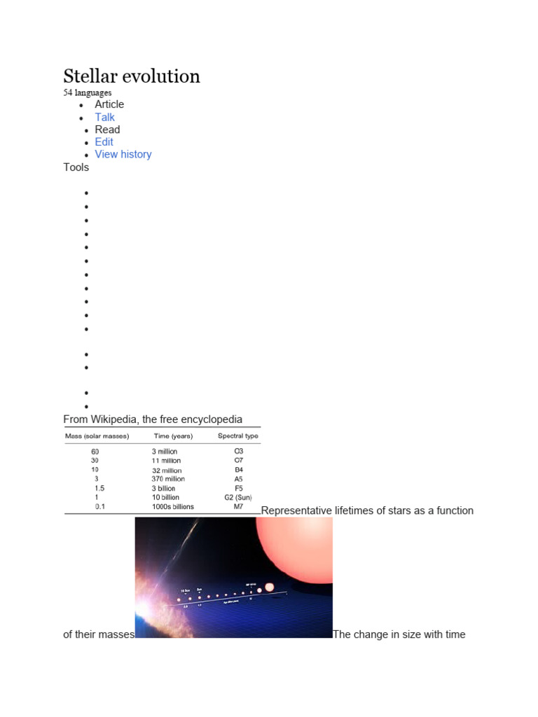 Stellar Evolution | PDF | Stars | Sun