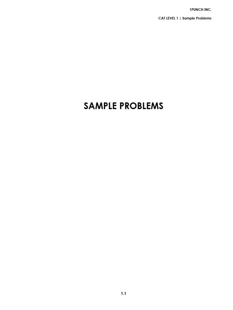 Sample Problems (CAT Level 1) | PDF | Debits And Credits | Equity (Finance)