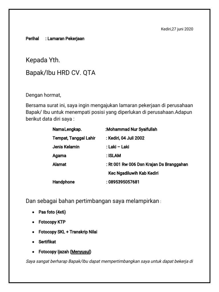 CV Syaiful | PDF