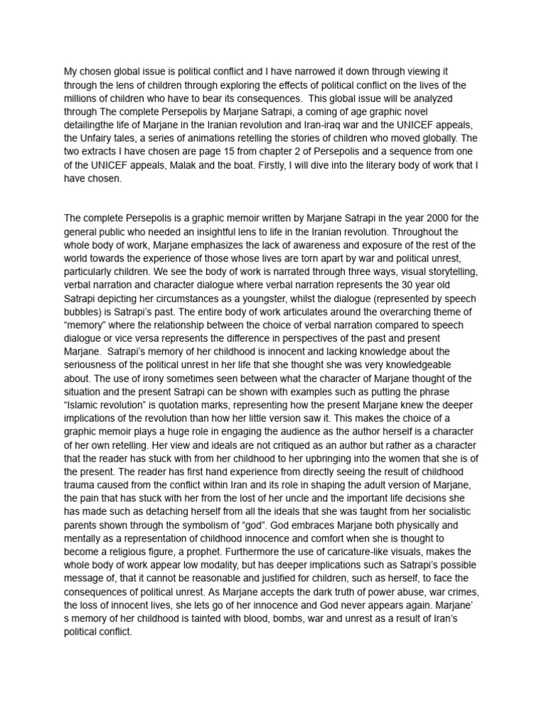 IBDP English First Language SL Oral Example | PDF | Narration ...