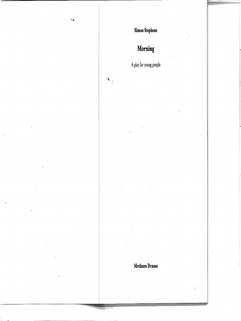 Simon Stephens Morning | PDF