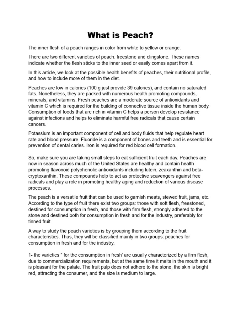 Peach | PDF | Peach | Vitamin