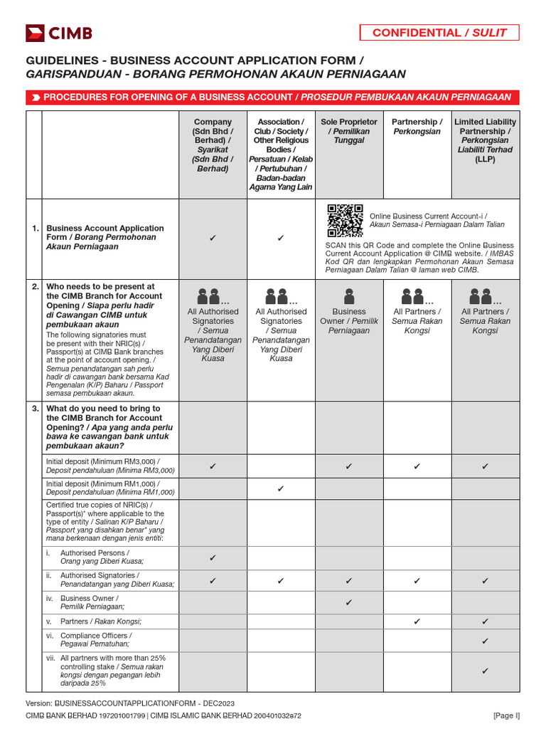 CIMB Business-Account-Application-Form-And-Guideline | PDF