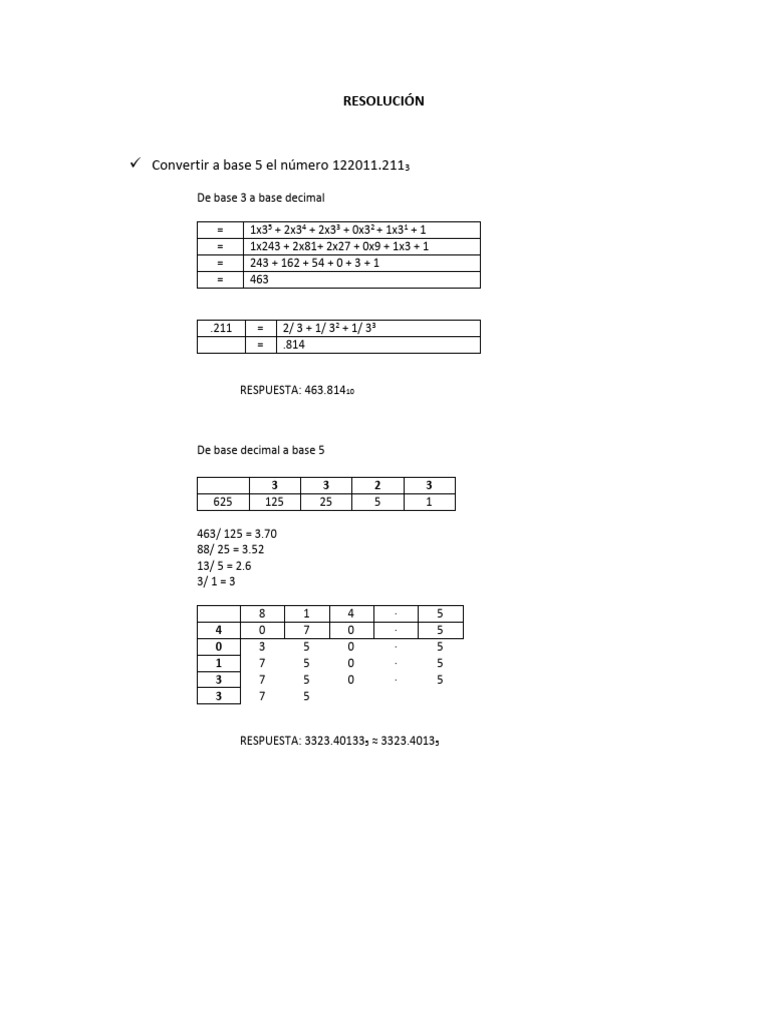 Conversiones de Números entre Bases | PDF