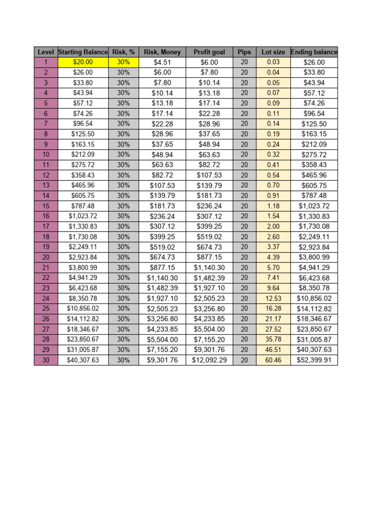 TTF 20 PIP Challenge | PDF | Foreign Exchange Market | Financial Markets