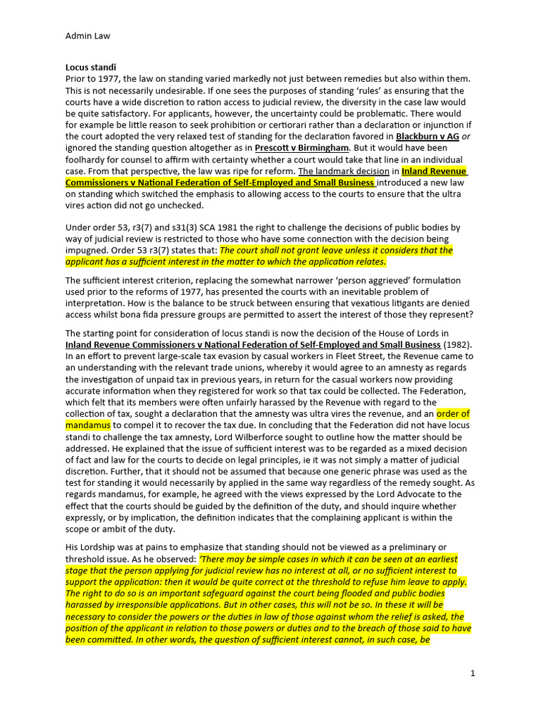 Standing | Download Free PDF | Standing (Law) | Administrative Law