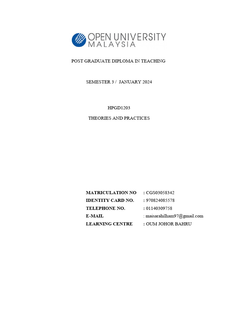 Assignment Theories And Practices Pdf Educational Technology Learning