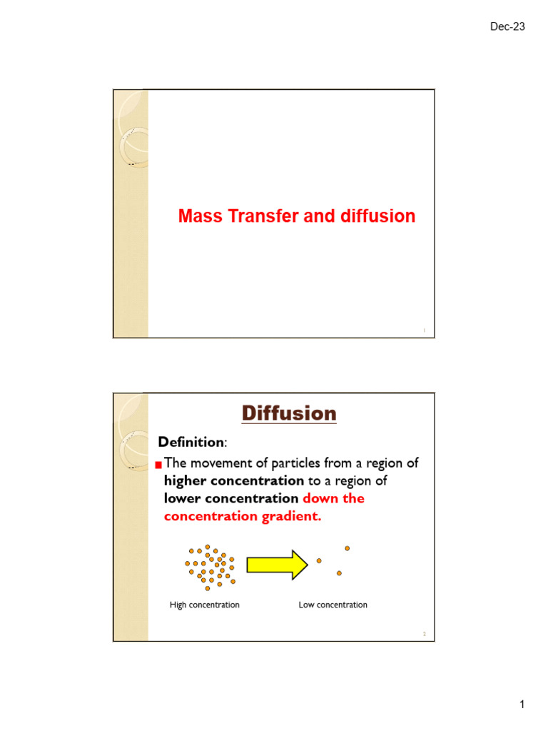 Understanding Mass Transfer Mechanisms | PDF | Diffusion | Liquids