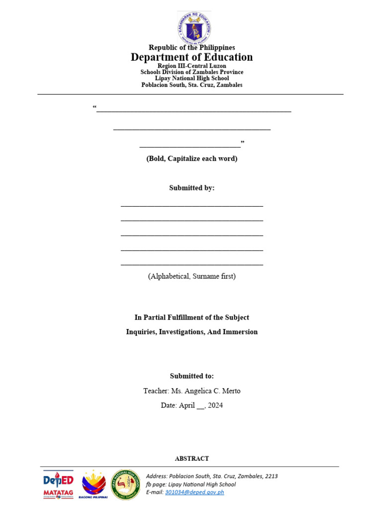 Research Format - For III | PDF | Statistics | Data