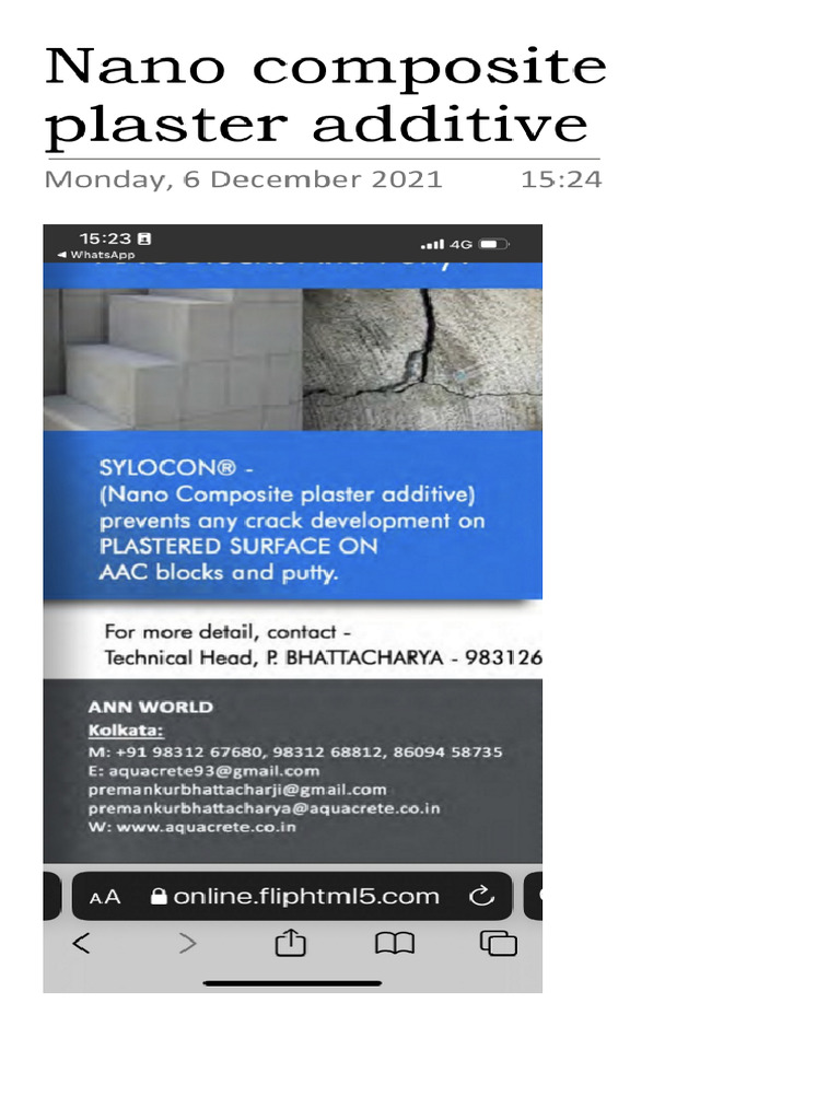 Nano Composite Plaster Additive | PDF