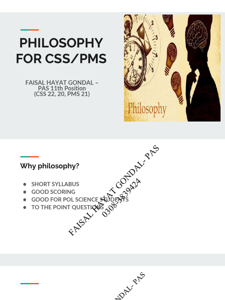 CSS/PMS Philosophy Syllabus Overview | PDF | Knowledge | Epistemology