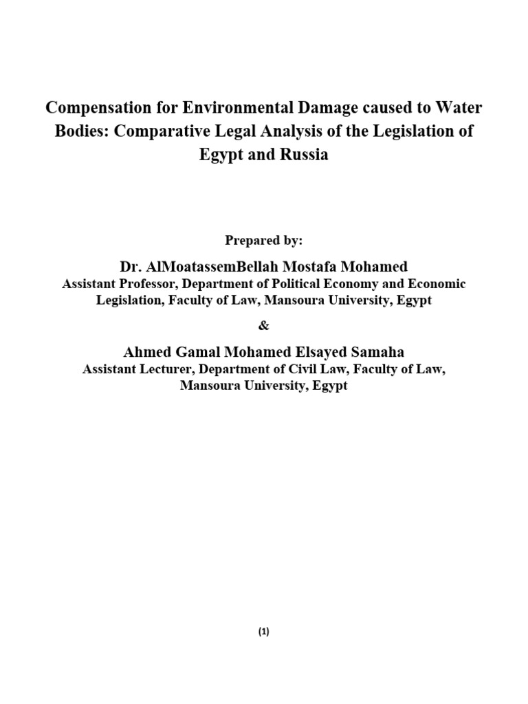 Compensation For Environmental Damage | Download Free PDF | Legal ...
