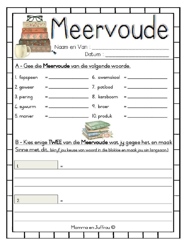 Meervoud Werkkaart | PDF